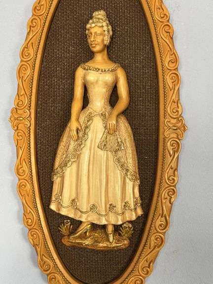 Carved Diorama Wall Plaque With Female Figure by Girotti - Auction Ohio