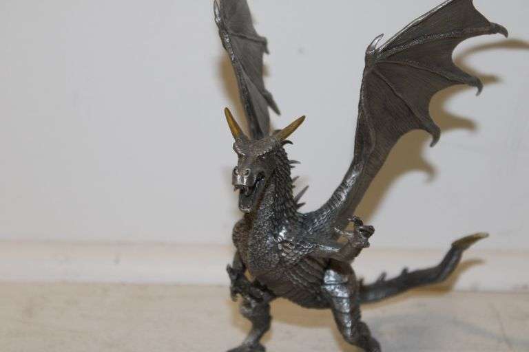 Fine Pewter Dragon Sculpture - Auction Ohio