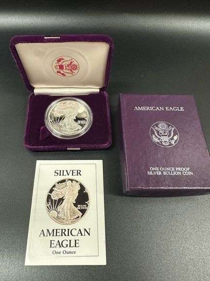 1988 S American Eagle One Ounce Proof Silver Bullion coin - Auction Ohio