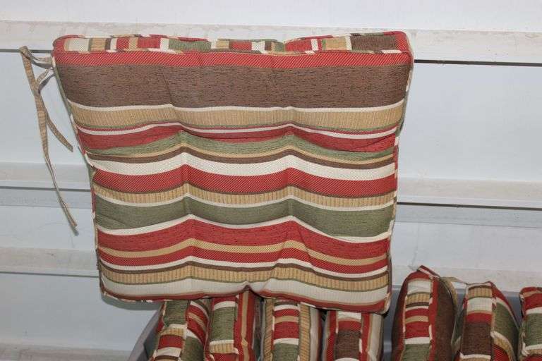 Red & Brown Stripe Cushions - Auction Ohio