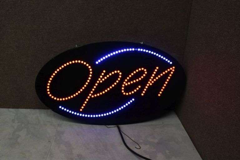 Oval LED ‘Open’ Electric Sign by Creat-A-Sign Inc. - Auction Ohio