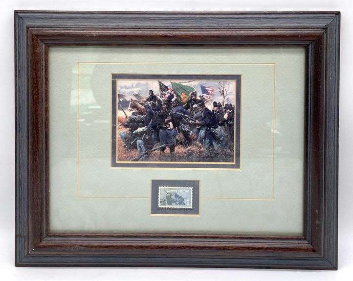 Civil War Framed Print & Stamp - Auction Ohio