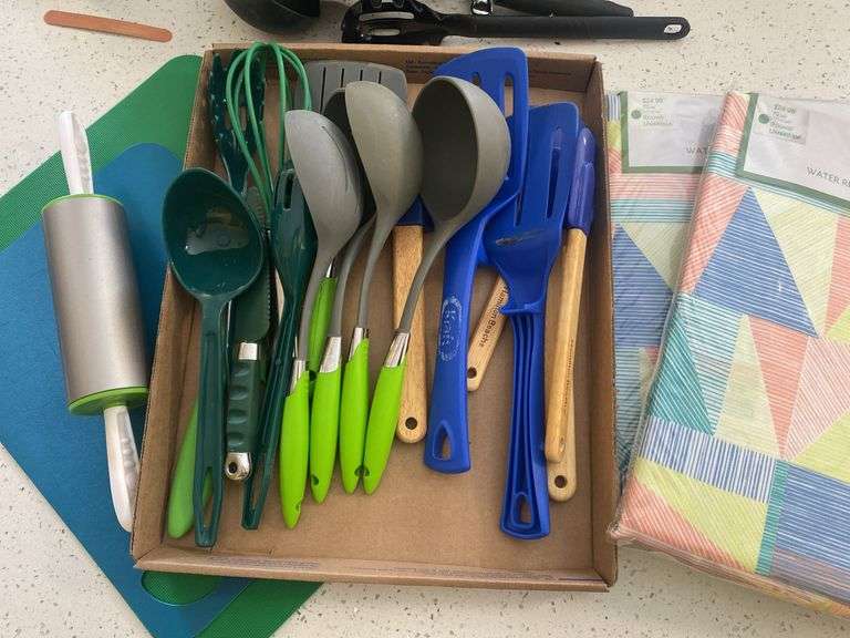 Blue And Green Kitchen Utensils And Misc Items - Auction Ohio