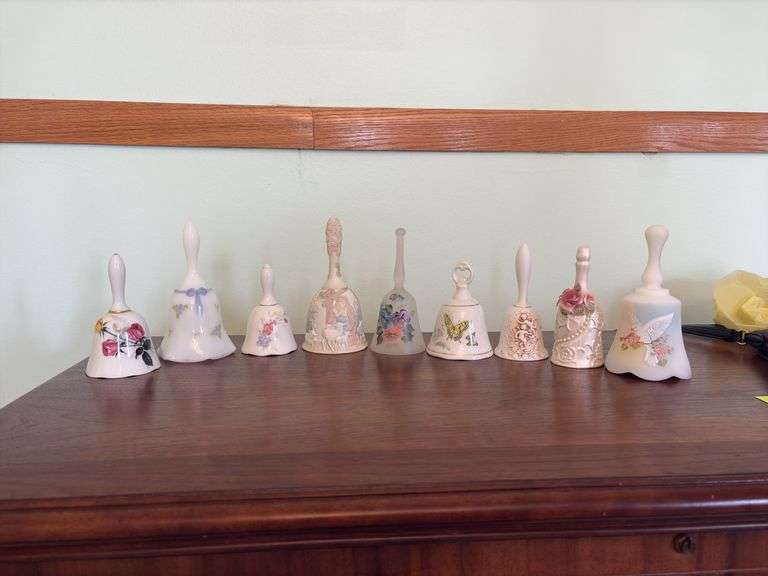 Bell Collection Including Hand Painted Glass, Ceramic and More ...