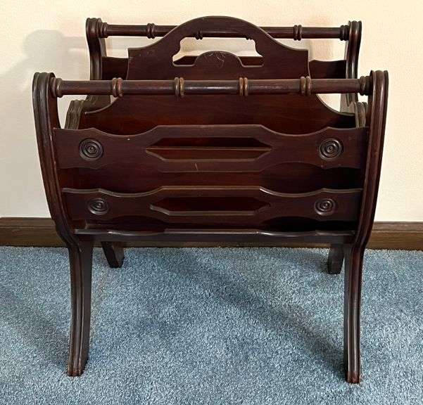 Vintage Wooden Magazine Rack - Auction Ohio