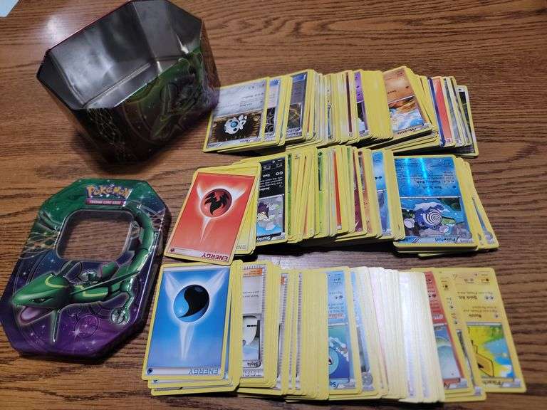 Pokémon Collectors Tin W/Approx 350 Cards 2000-2019 Range - Auction Ohio