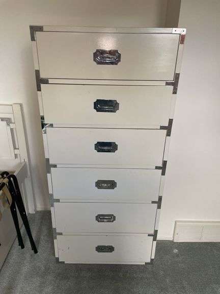 Dixie Campaigner Tall 6-Drawer Lingerie Chest - Auction Ohio