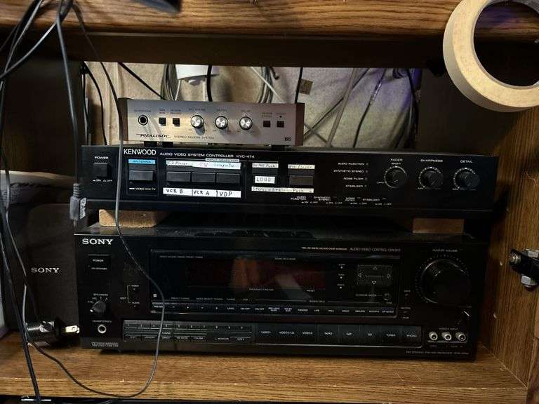 Sony Receiver & speaker, Realistic Receiver, & Kenwood Audio Controller ...