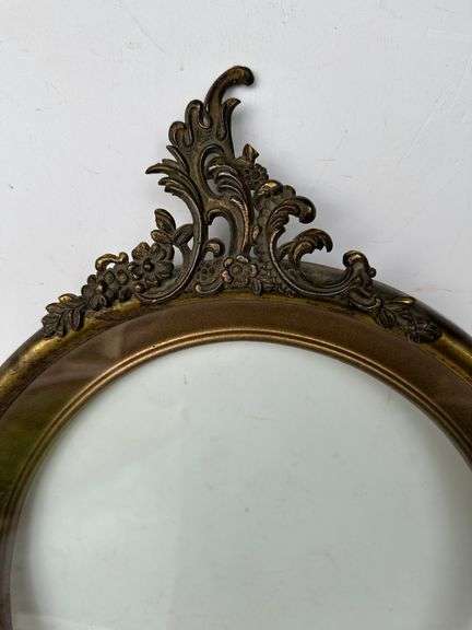 Antique Victorian Brass Oval Frame Gold Gesso Shadow Box Frame ...