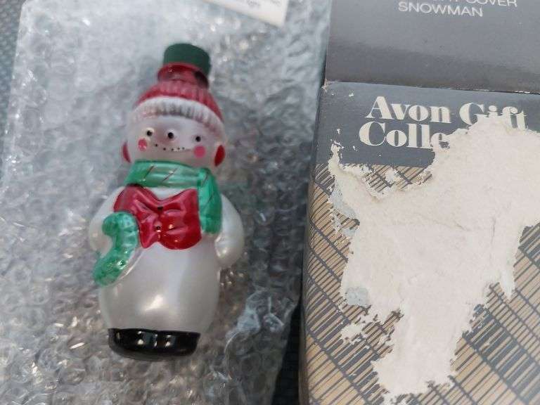 Avon Glass Light Covers – Snowman & Santa with Boxes - Auction Ohio