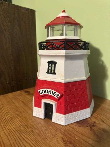 1999 The Original Fun Damental Lighthouse Cookie Jar Lights Up Foghorn Sounds - Auction Ohio