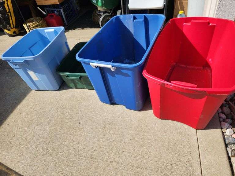 4 storage totes. No lids - Auction Ohio