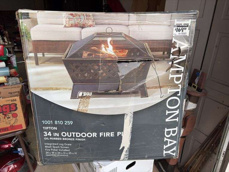 Hampton Bay 34 inch Outdoor Fire Pit - Auction Ohio