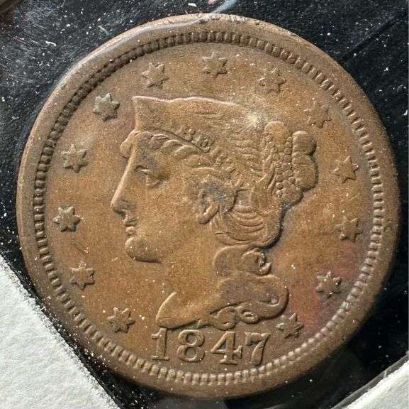 1847 Coronet Large Penny - Auction Ohio