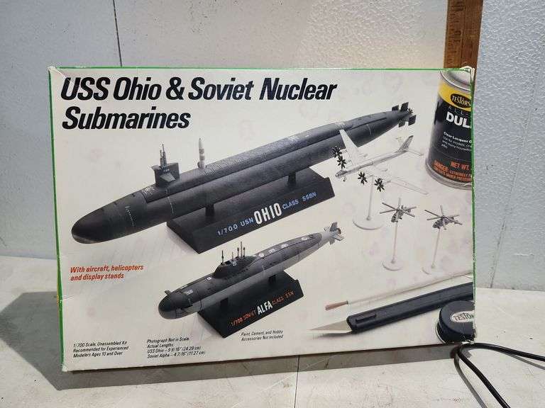 1:700 Scale Uss Ohio & Soviet Alpha Class Nuclear Submarines Model Kit ...