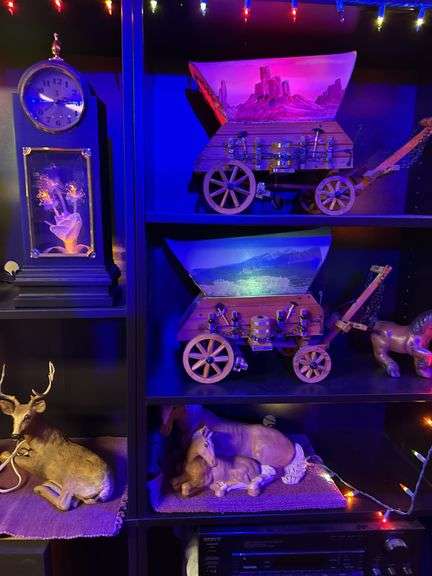 Contents of Shelf (shelf excluded) lava lamp & misc decorative lamps ...