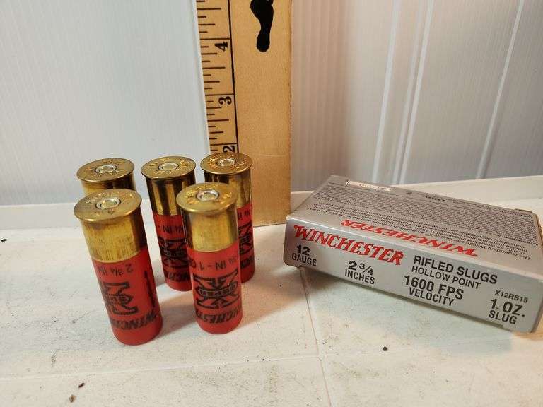 5 Winchester 12 Gauge 2-3/4'' Rifled Slugs Hollow Point 1600 F.P.S. 1 ...