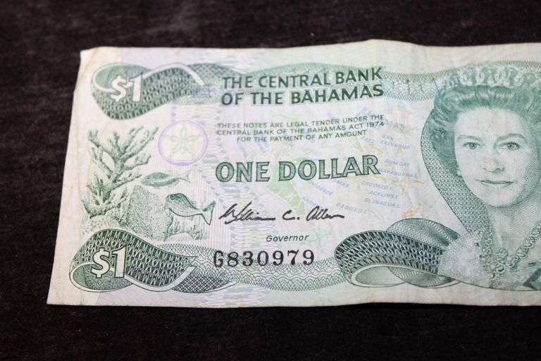 Central Bank of the Bahamas 1 Dollar Note - Auction Ohio