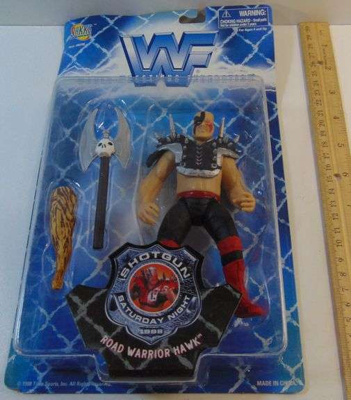 New Vintage 1998 Jakks Pacific WWF Road Warrior Hawk Action Figure ...