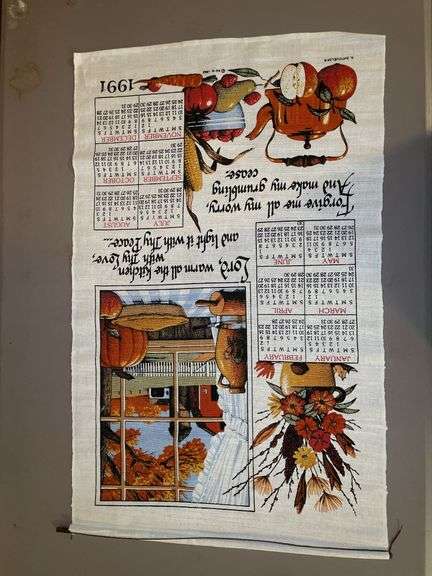 Vintage Cloth Calendar Lot (15 pcs) - Auction Ohio