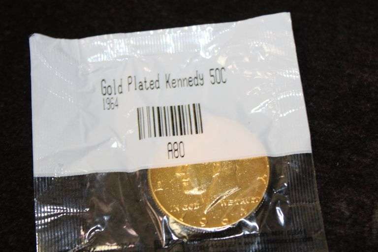 1964 U.S. Gold Plated Kennedy Half Dollar - Auction Ohio