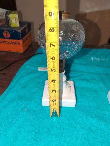 Antique Bullseye Pattern Milk Glass Oil Lamp - Auction Ohio