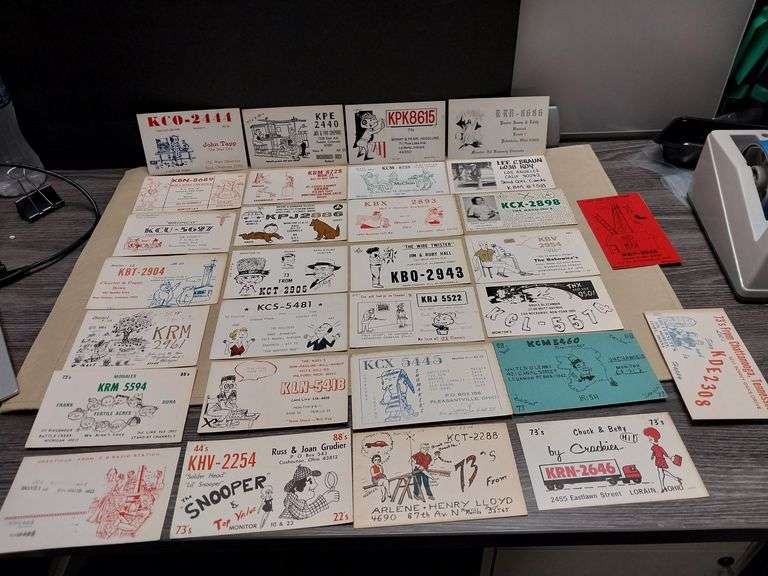 A Large Lot of Vintage CB Radio Calling Cards – Many with Back Info ...