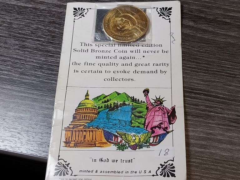 Limited Edition Solid Bronze Liberty Coin – With Original Display Card ...
