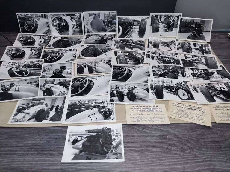 Vintage Indy-Style Race Car Photos & National Trail Raceway Time Slips ...