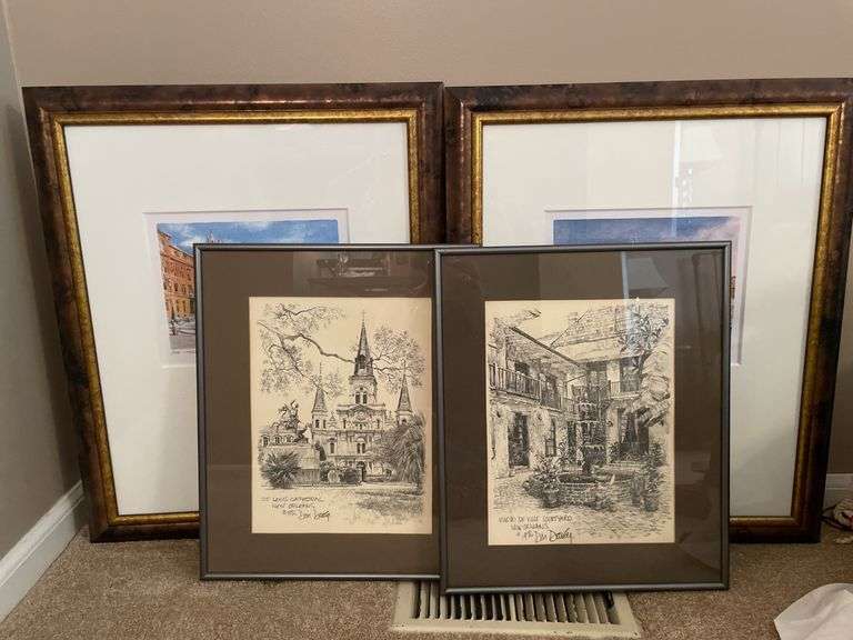 Wall Art Lot – Signed & Matted Prints + Drawings - Auction Ohio