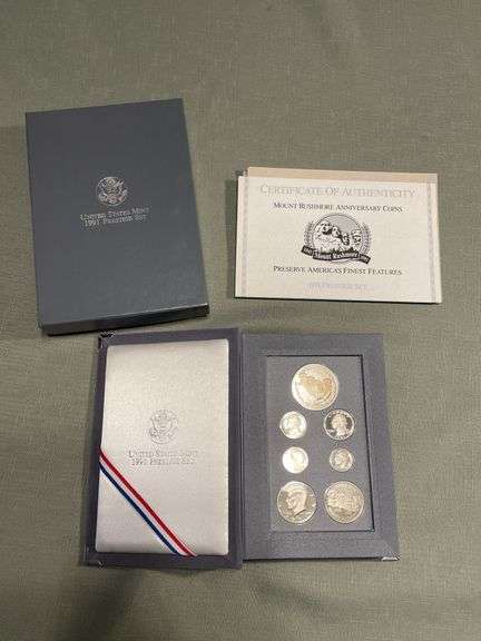 1991-S Mt. Rushmore Anniversary Coin Prestige Set - Auction Ohio
