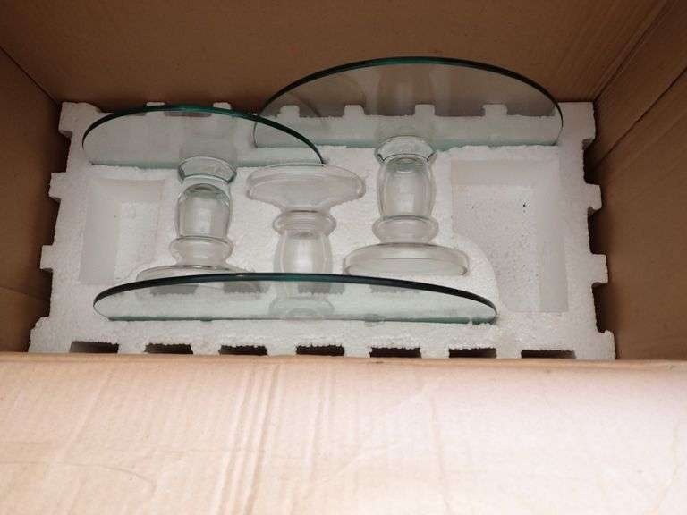 3 Tier Glass Server w/box - Auction Ohio