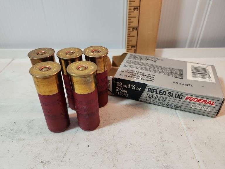 5 Federal 12 Gauge 2-3/4'' Rifled Slugs Magnum Hollow Point 1-1/4 oz ...