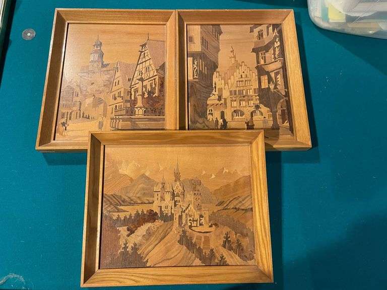 Wood Inlay Landscape Art (Set of 3) - Auction Ohio