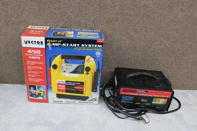 Vector Jump-Start System and Chicago Electric Battery Charger - Auction ...