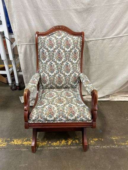 Upholstered Victorian-Style Platform Rocker - Auction Ohio