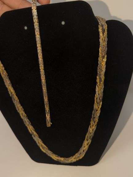 Vintage Two Tone Braided Woven Chain Necklace - Auction Ohio