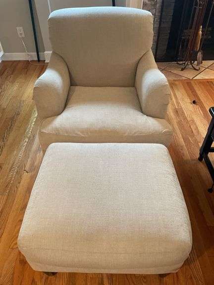 Upholstered Arm Chair with Ottoman - Auction Ohio