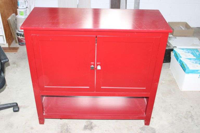 Red Sideboard Cabinet - Auction Ohio