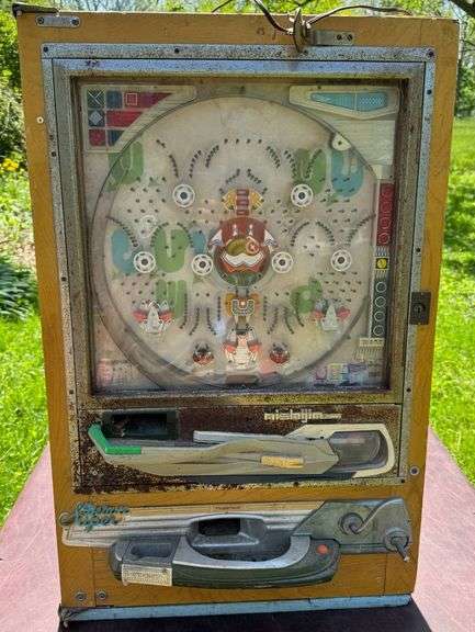 Vintage Pachinko Machine with Outer Case and Internal Mechanics ...