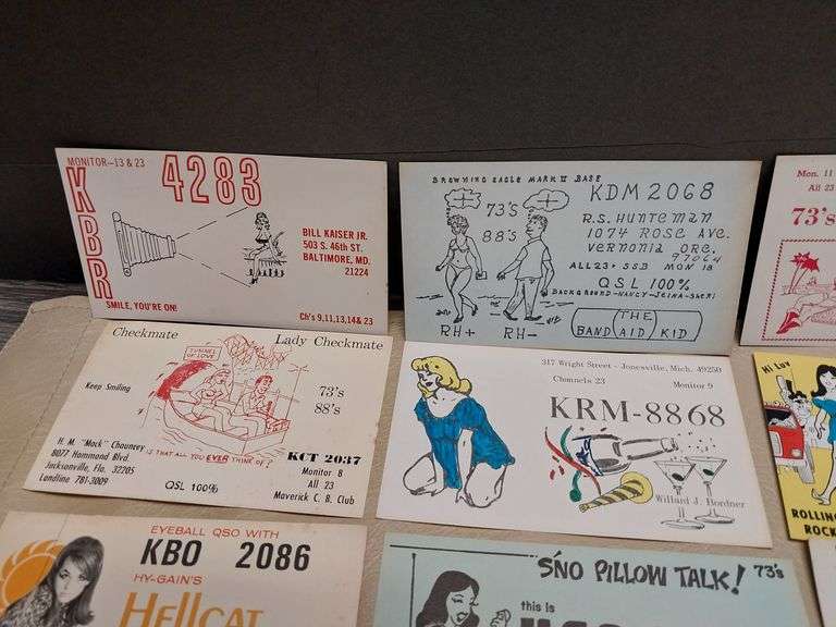 A Large Lot of Vintage CB Radio Calling Cards – Many with Back Info ...