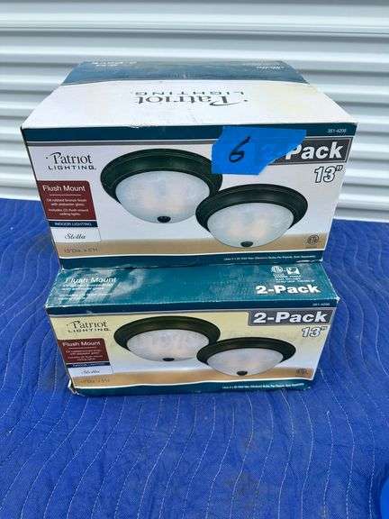 Patriot Lighting Flush Mount Ceiling Fixtures (2 Boxes) - Auction Ohio