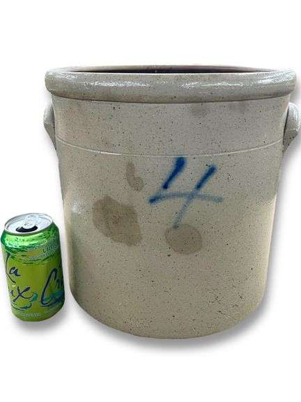 FOUR GALLON STONEWARE CROCK. - Auction Ohio