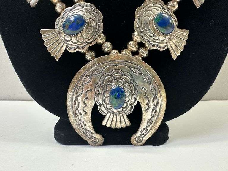 Native American Squash Blossom w/ Lapis - Auction Ohio