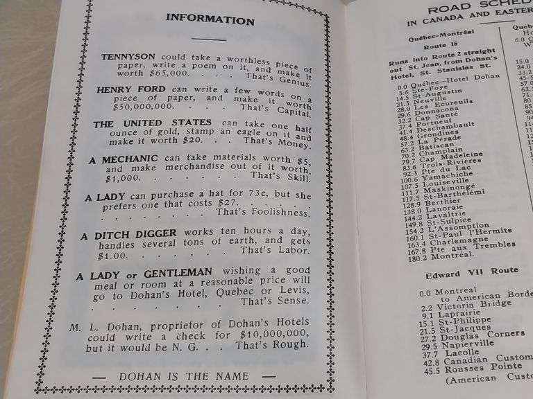 Vintage 1933 “How to See Quebec City” Travel Brochure – Dohan’s Hotel ...