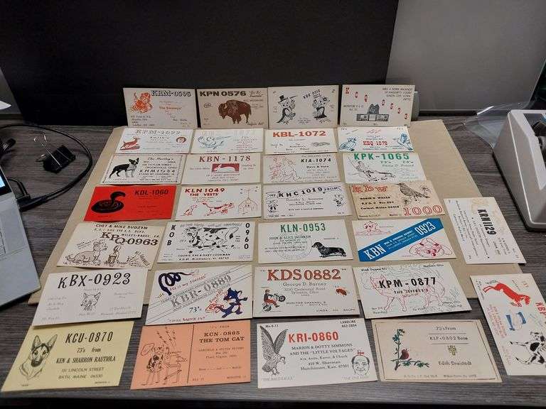 A Large lot of Vintage CB Radio Calling Cards – Many with Back Info ...