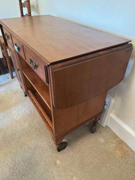Buffet on Casters with Drop Down Sides - Auction Ohio