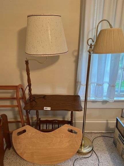 Quilt Rack, Lamps, Magazine Rack Table, Misc. - Auction Ohio