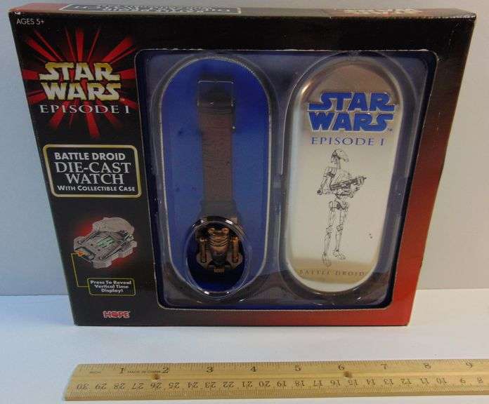 New Vintage 1999 Star Wars Episode 1 Battle Droid Die-Cast Watch With ...