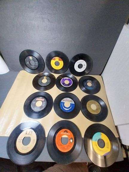 Lot of 12 Vintage 45 RPM Vinyl Records – Assorted Artists – Double ...